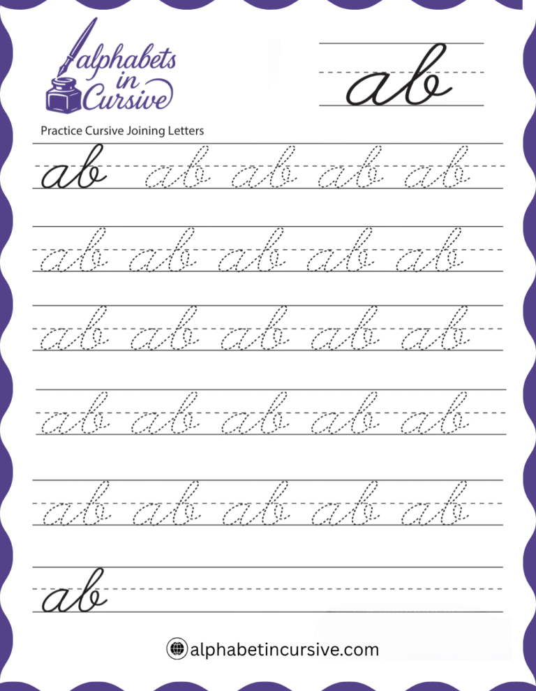 Download Printable Cursive Joining Letters Worksheets