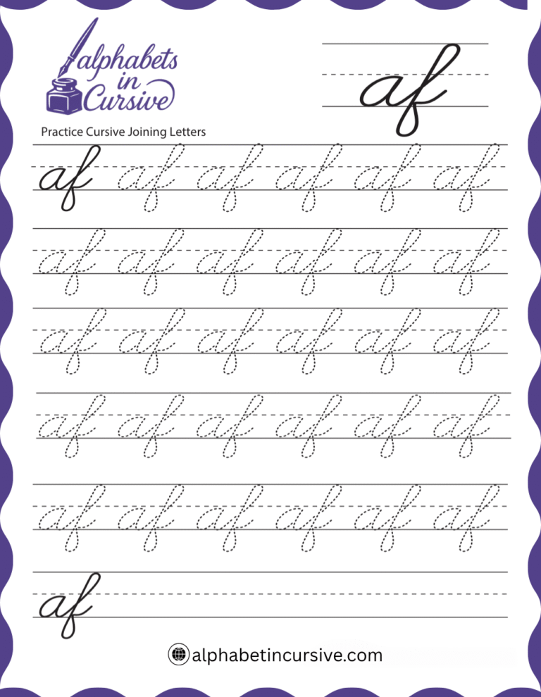 Download Printable Cursive Joining Letters Worksheets