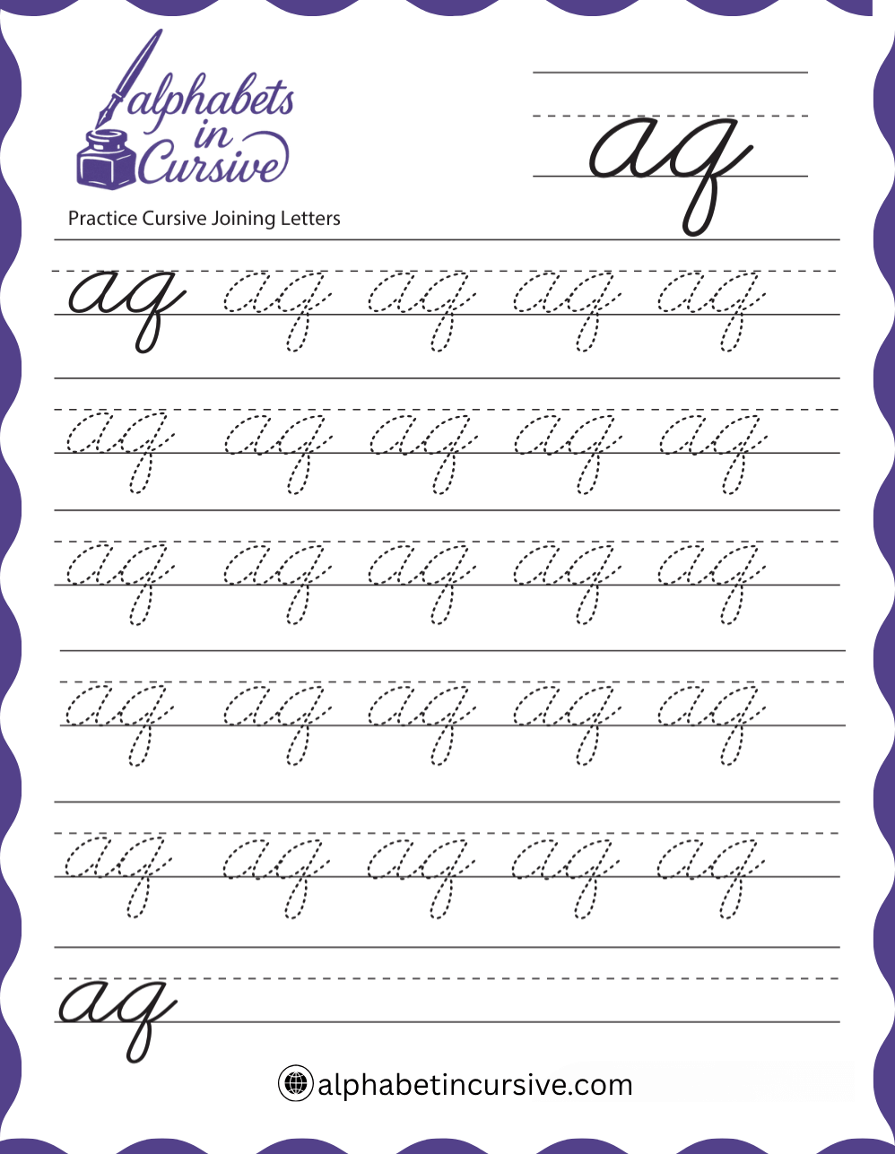 Download Printable Cursive Joining Letters Worksheets