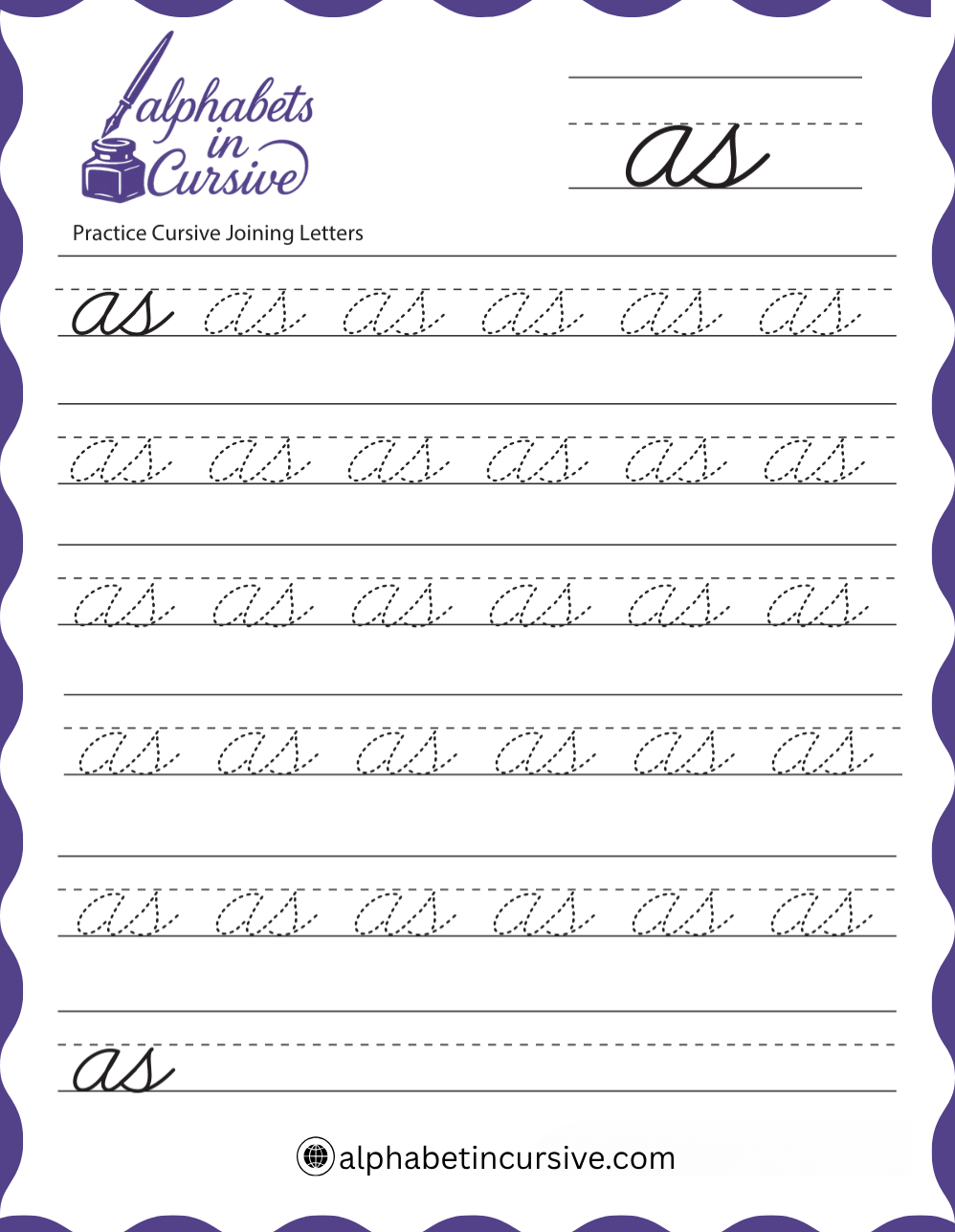 Download Printable Cursive Joining Letters Worksheets