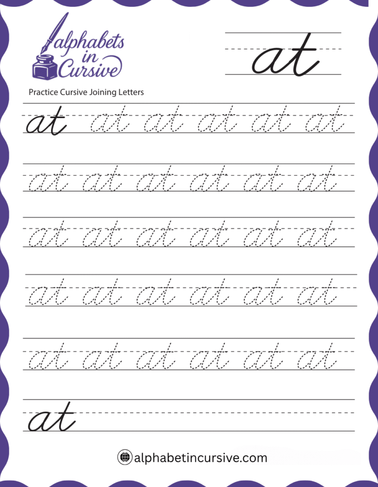 Download Printable Cursive Joining Letters Worksheets