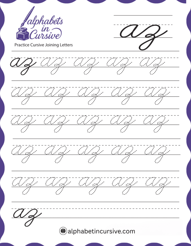 Download Printable Cursive Joining Letters Worksheets