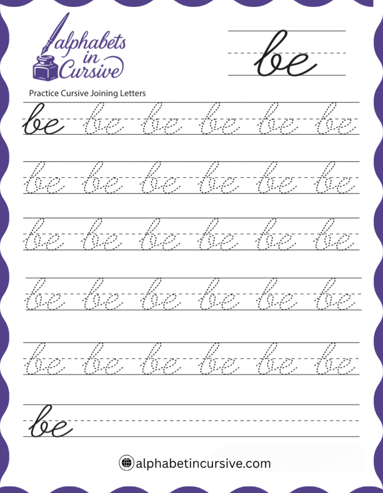 Download Printable Cursive Joining Letters Worksheets