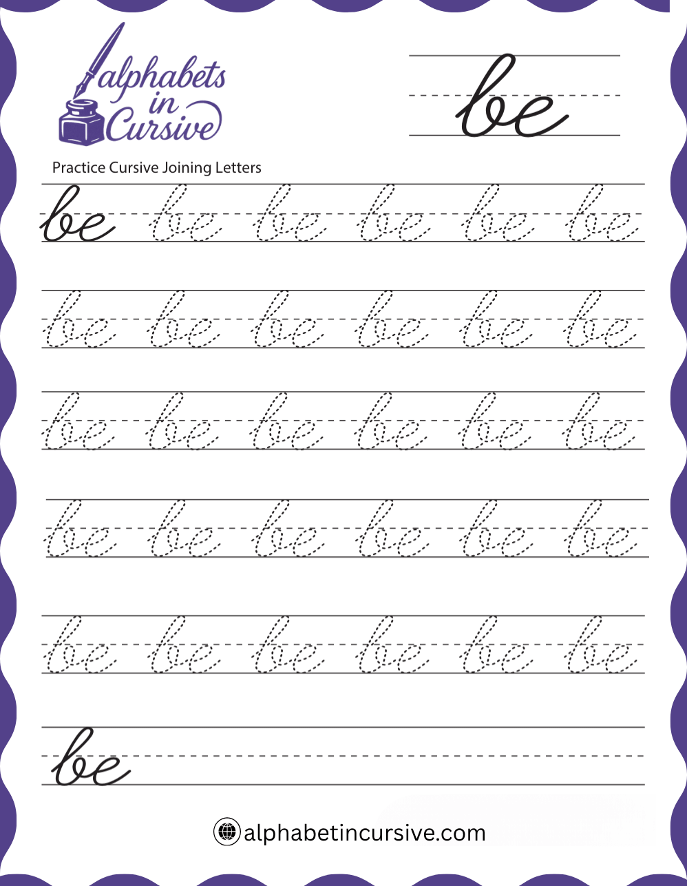 Download Printable Cursive Joining Letters Worksheets