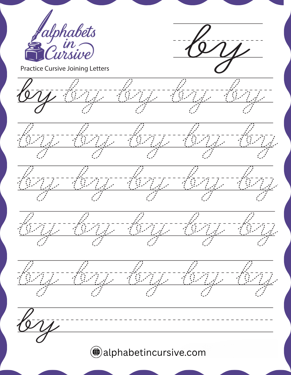 Download Printable Cursive Joining Letters Worksheets