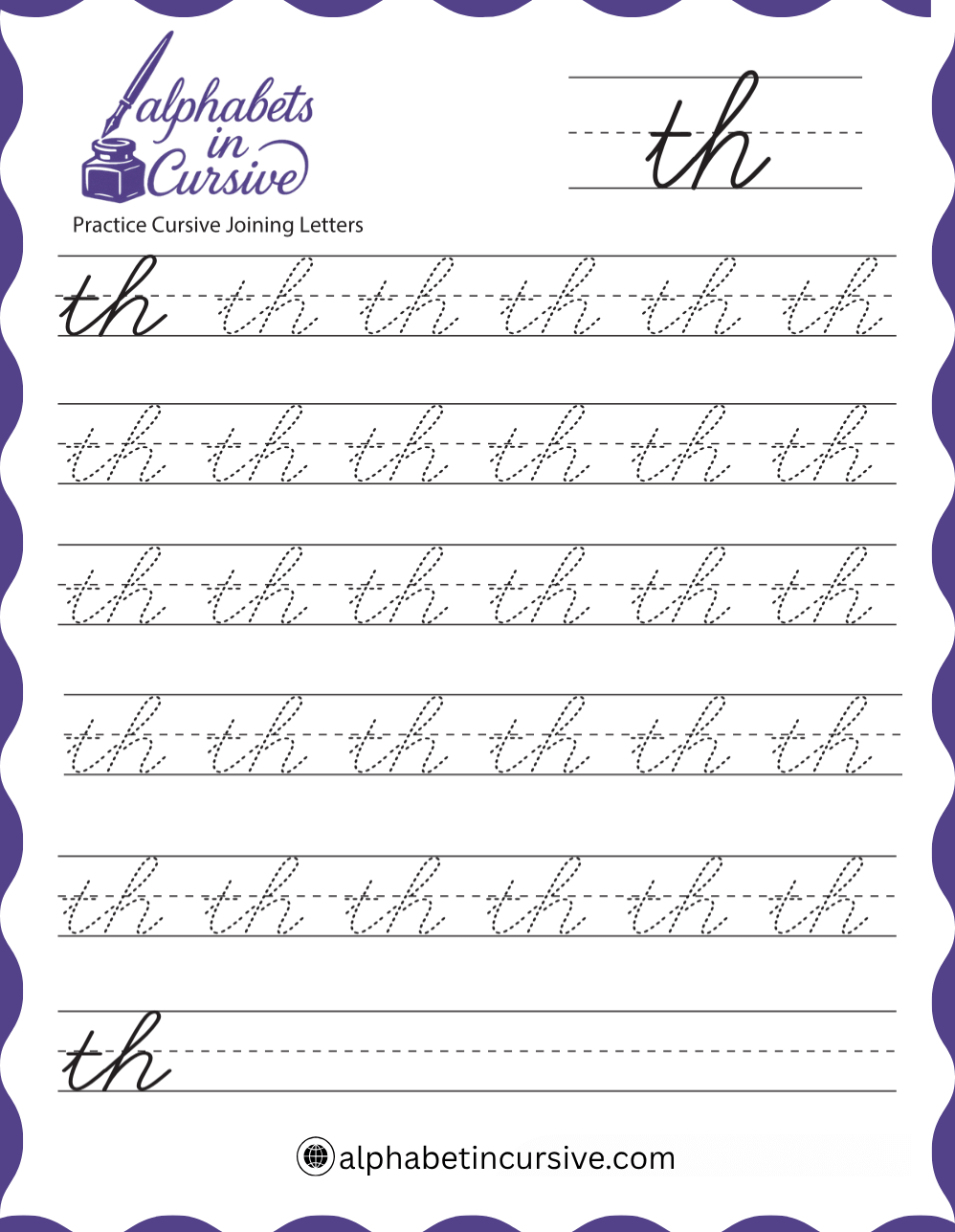 Download Printable Cursive Joining Letters Worksheets